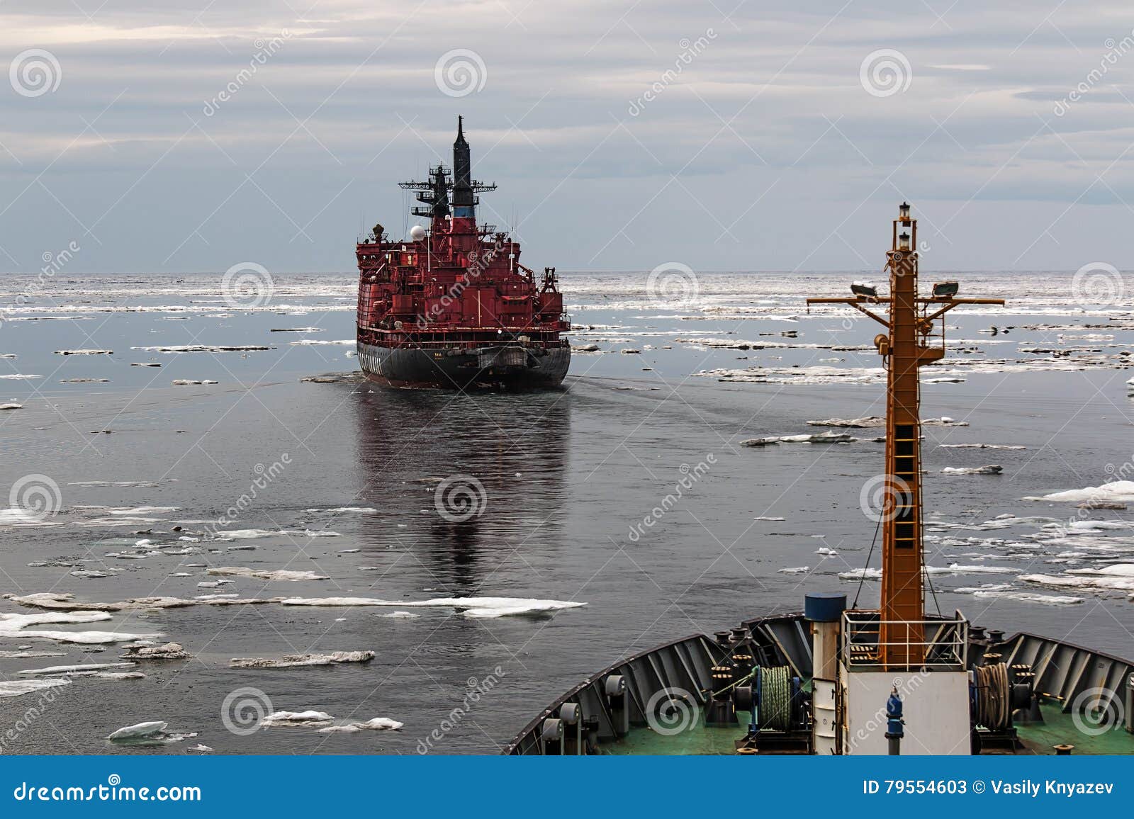 Ships in the ice stock image. Image of route, arctic - 79554603