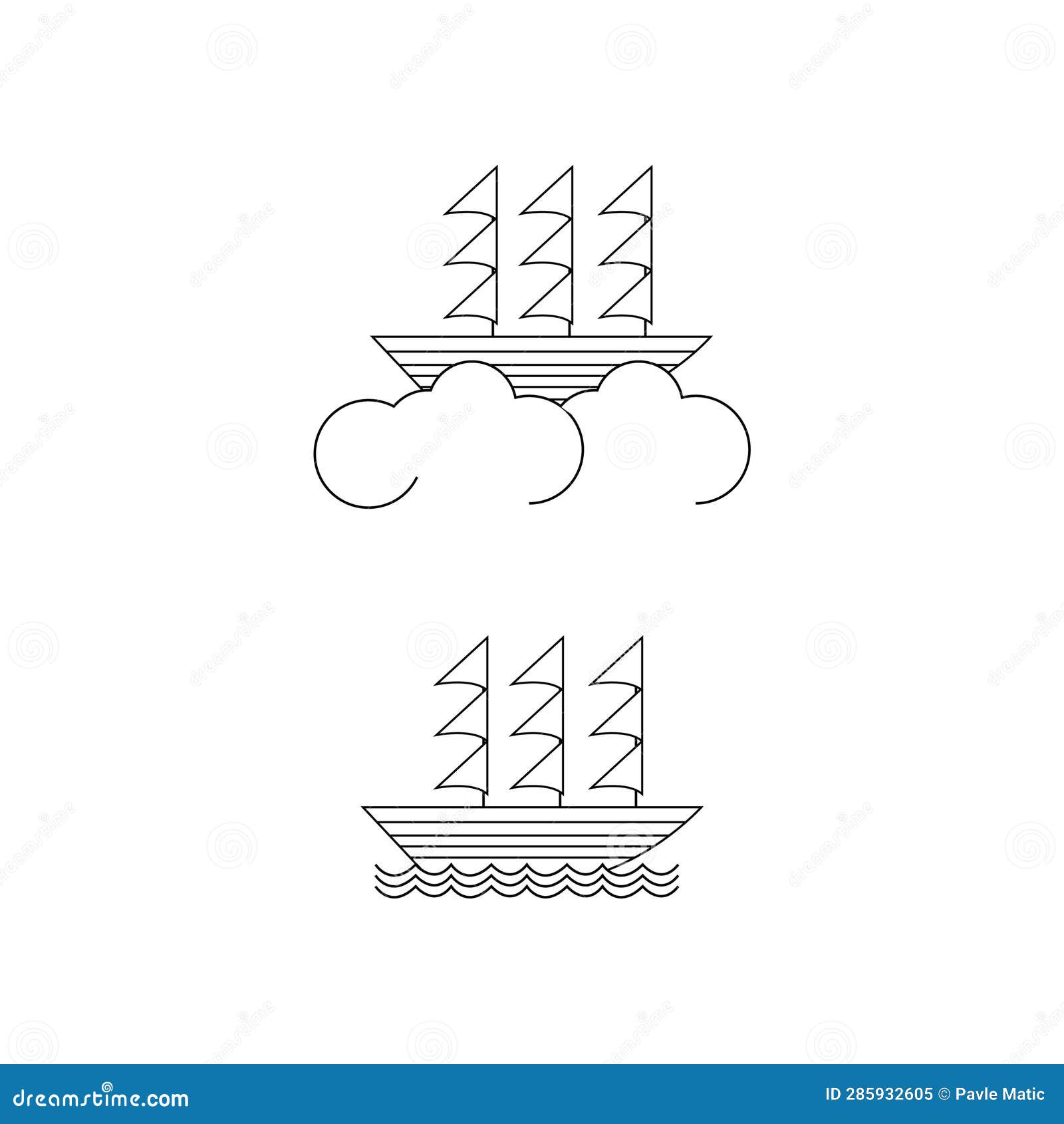 Ships Icon Isolated on White Stock Illustration - Illustration of sign ...