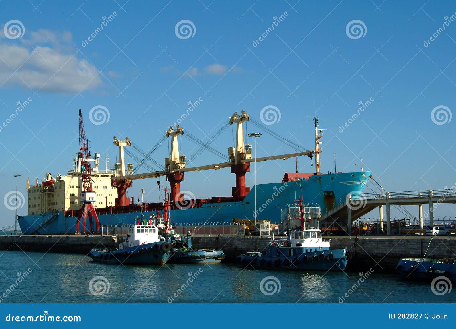 Ships at industrial dock stock image. Image of cargo, trade - 282827