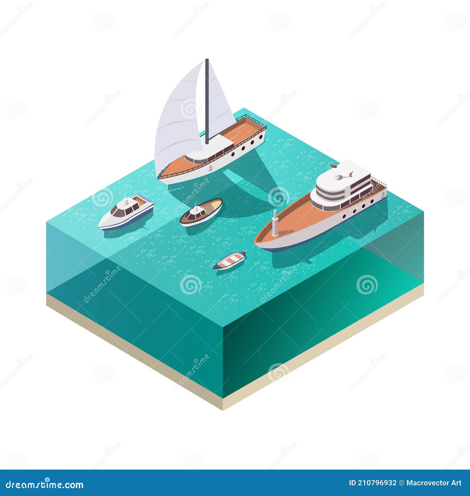 Ships Isometric Composition Stock Vector - Illustration of emblem ...