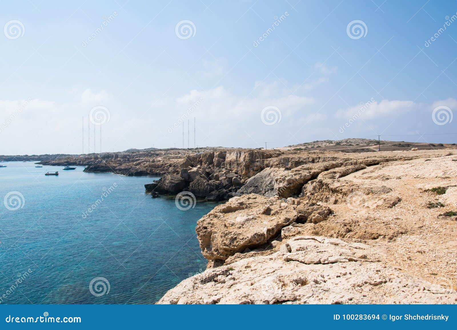 The Lagoon at the Natural Park Cape Greko, Cyprus Stock Photo - Image ...