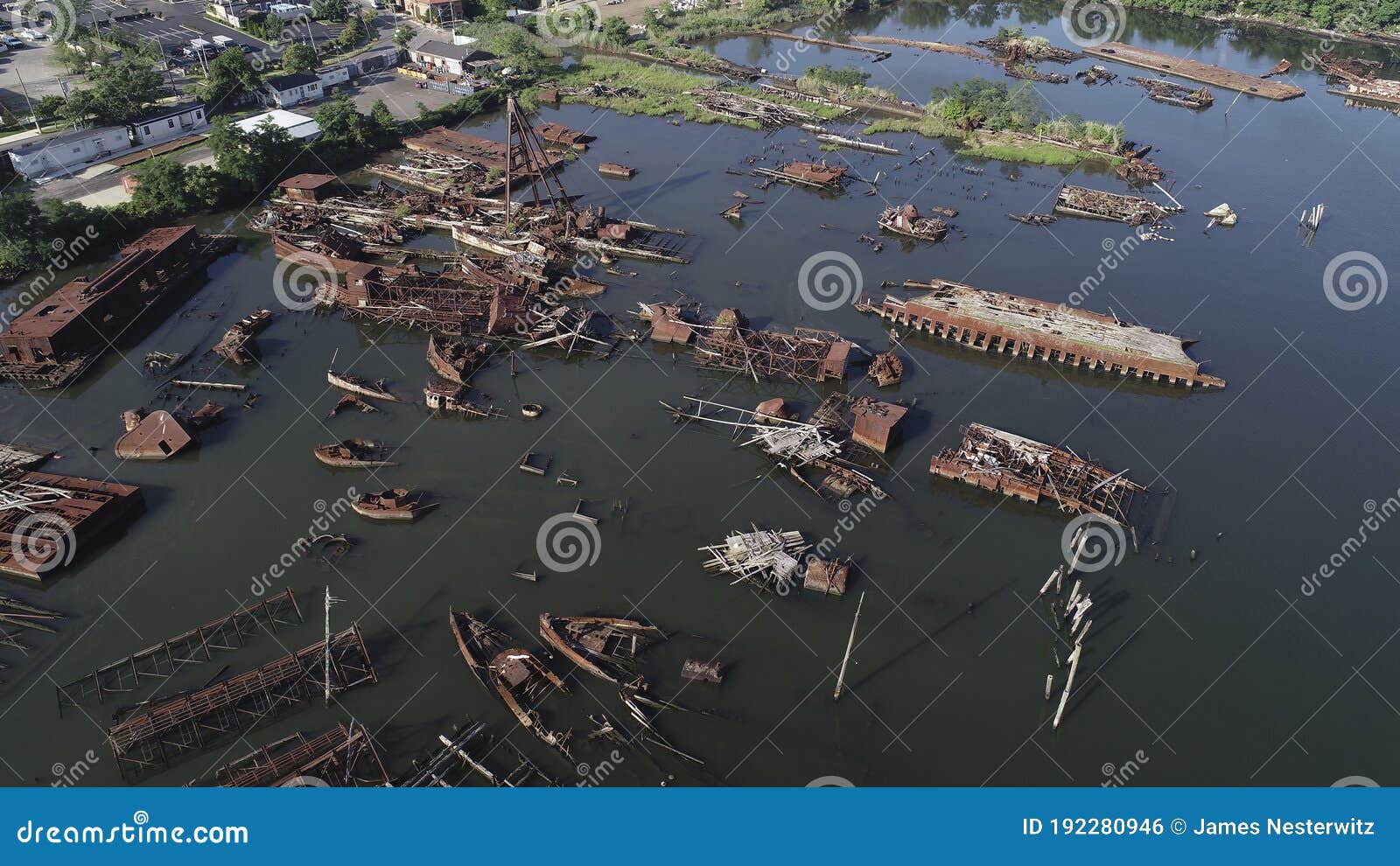 Ships Lie in the Shallow Waters Off Staten Island in the Arthur Kill ...