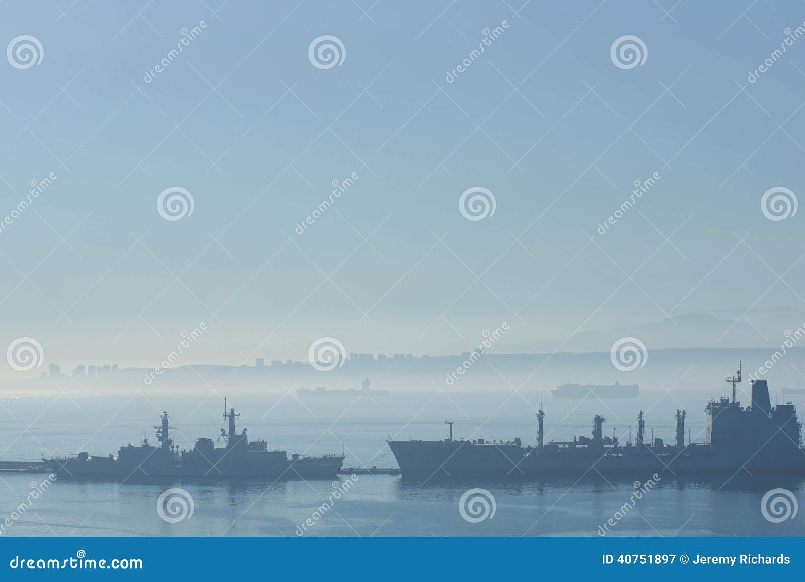 Ships in the Mist stock image. Image of pacific, site - 40751897