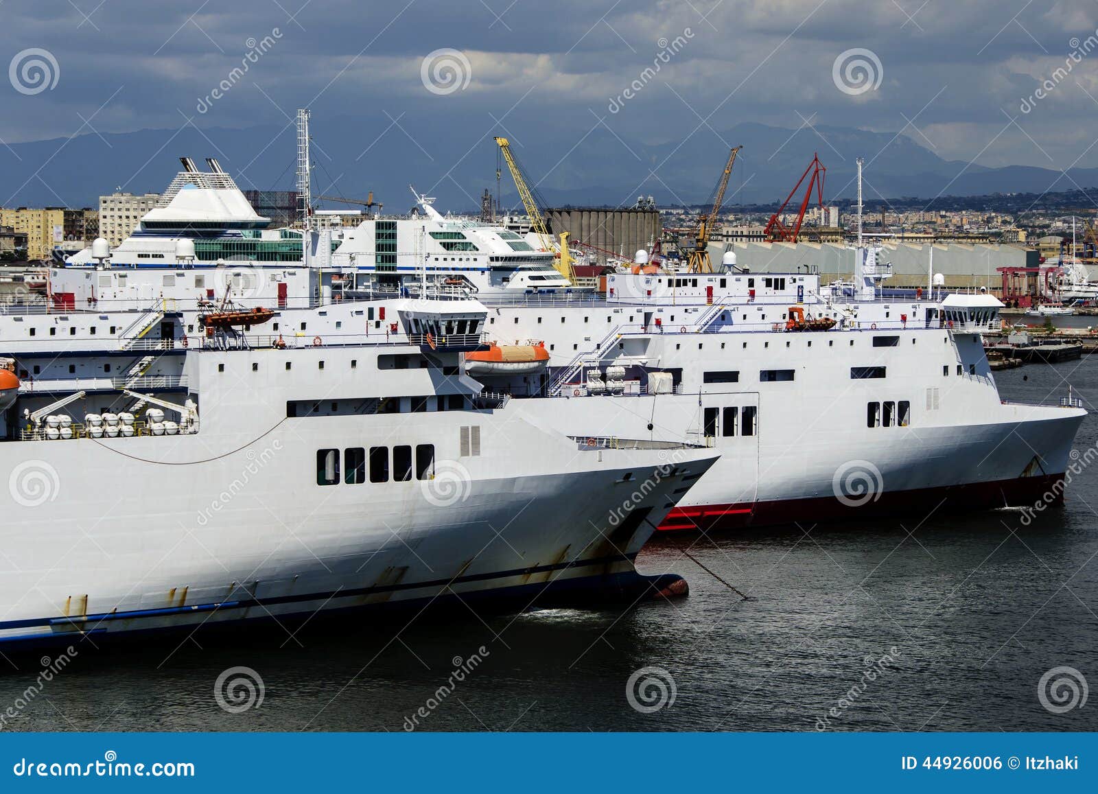 Ships in Naples port stock photo. Image of scenery, pretty - 44926006