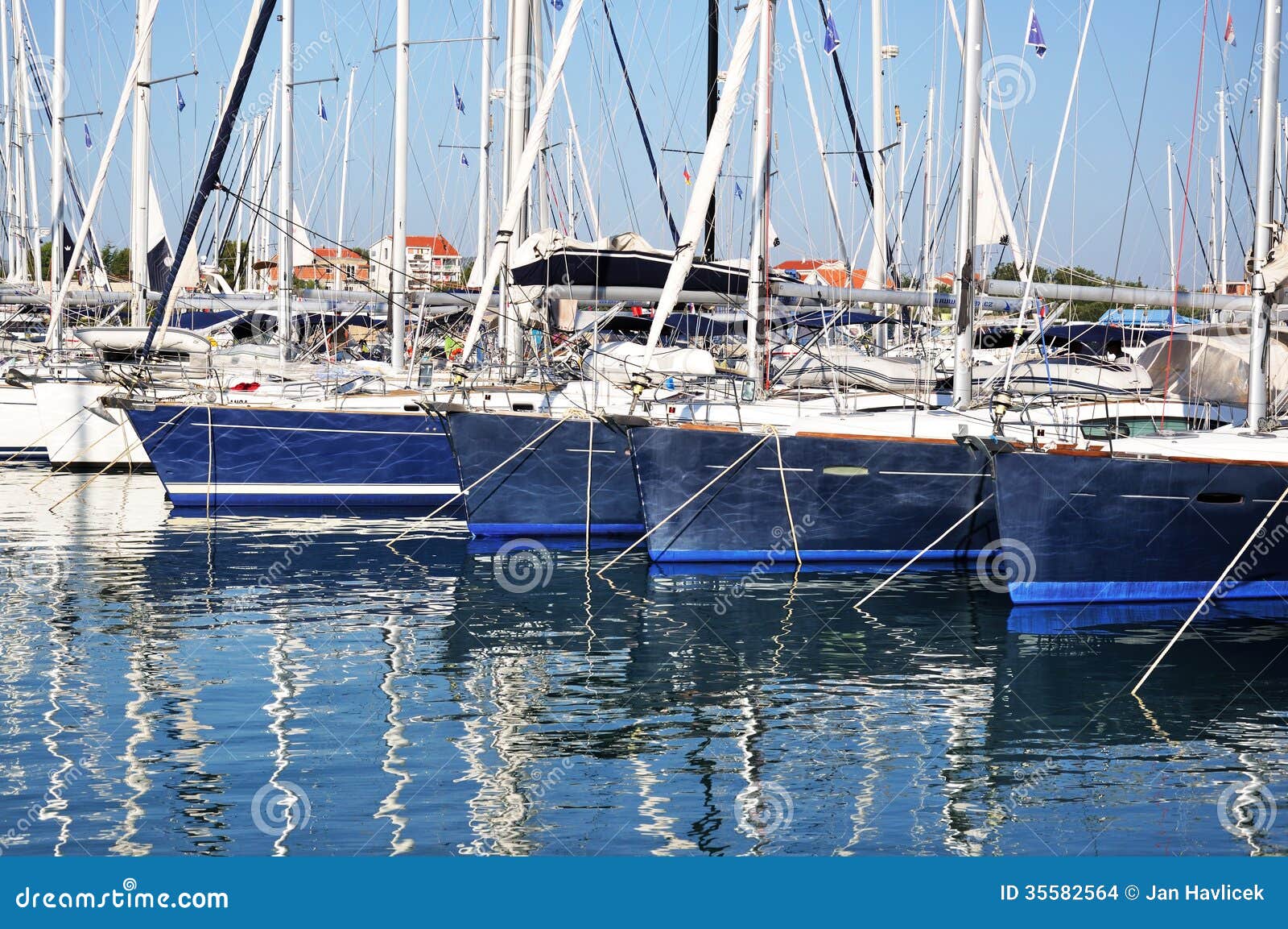 Ships in port stock photo. Image of calm, anchor, yacht - 35582564