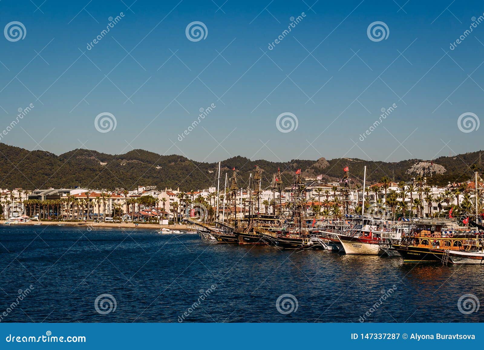 Ships are in the Port of Marmaris Stock Image - Image of excursions ...