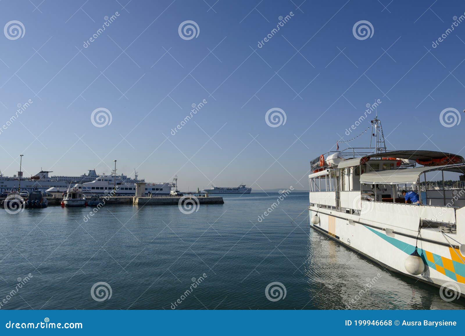 Ships at the Port of Split, Adriatic Sea Editorial Stock Photo - Image ...