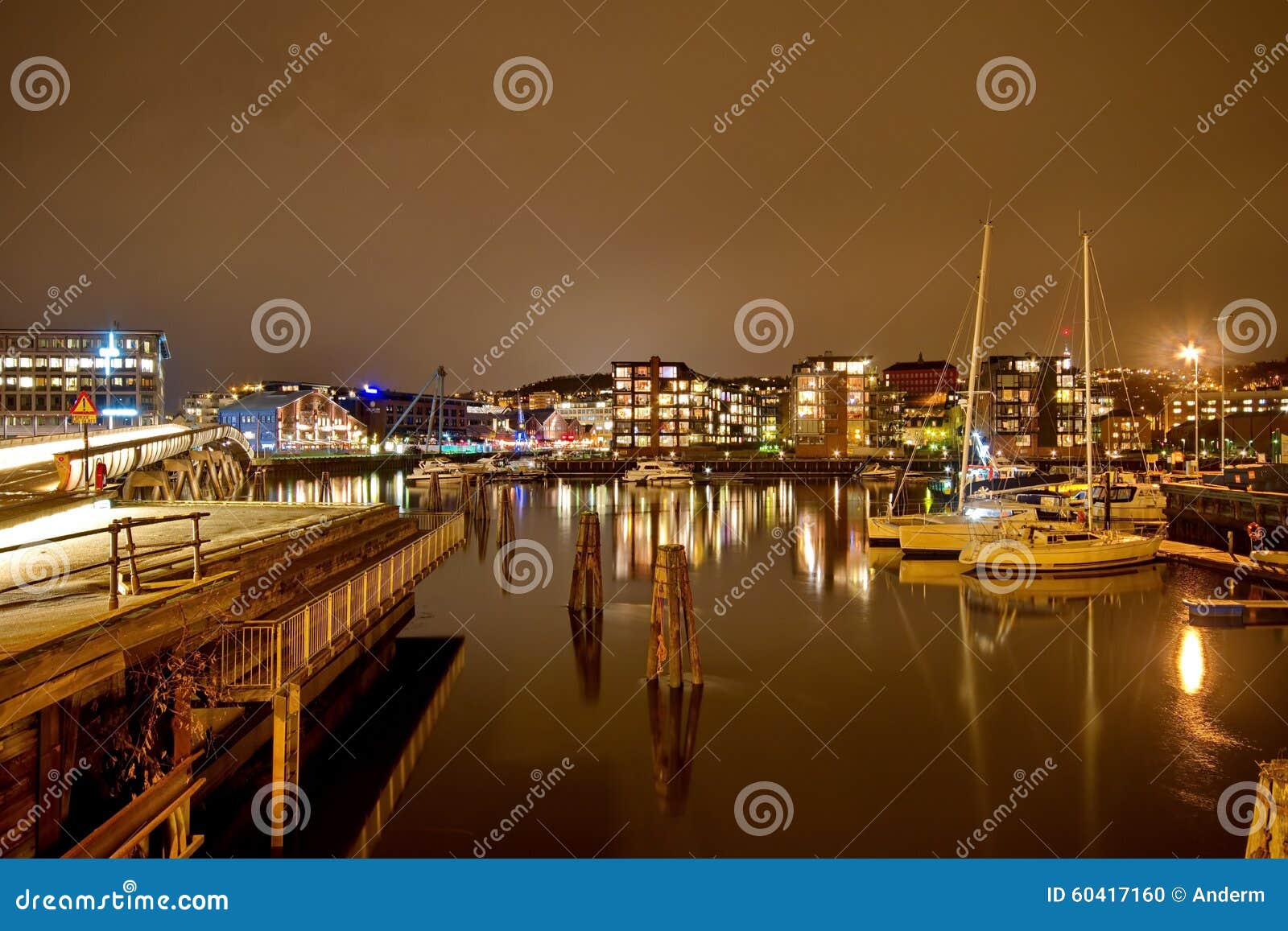 Ships in the Port of Trondheim Stock Photo - Image of dark, color: 60417160