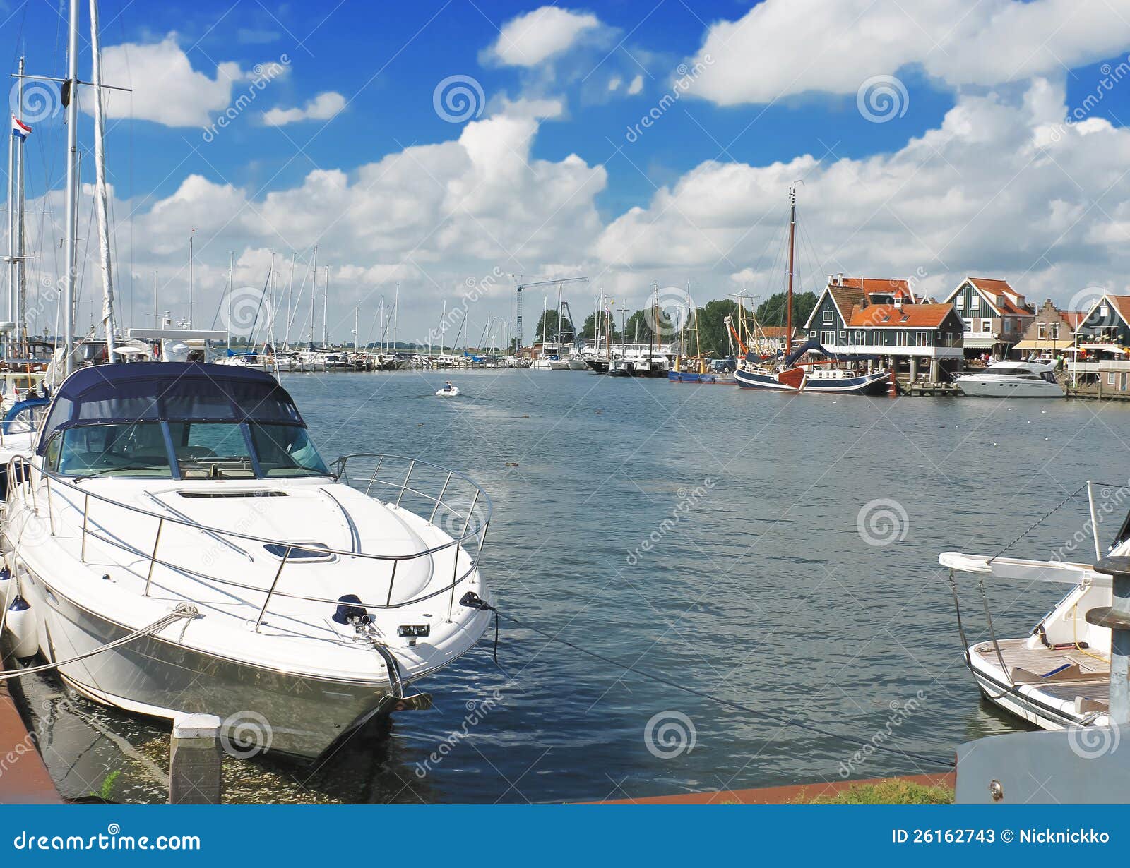 Ships in the Port of Volendam. Stock Image - Image of relax, harbour ...