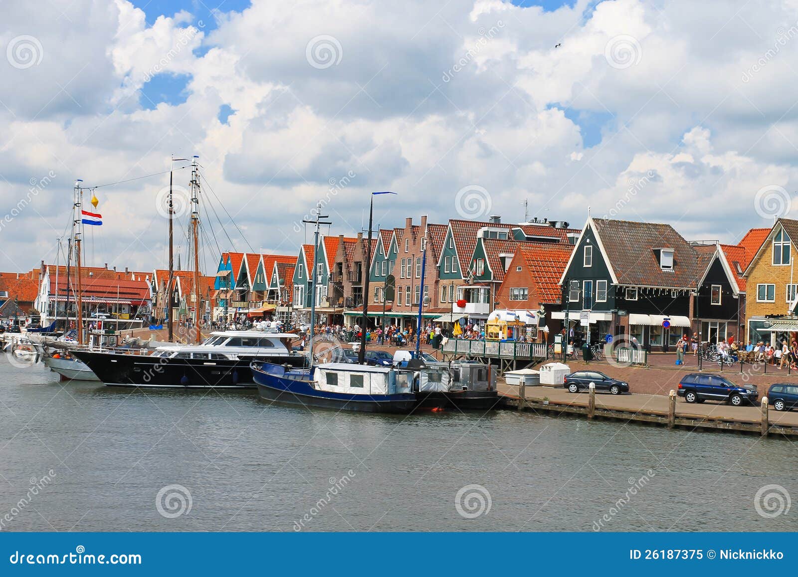 Ships in the Port of Volendam. Stock Image - Image of pier, europe ...