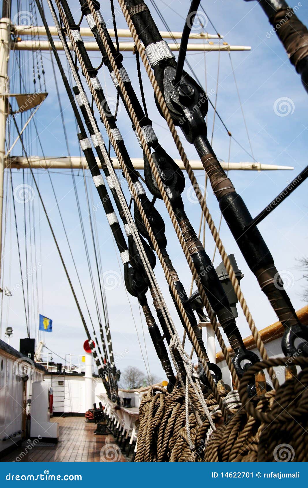 Ships rope on the deck stock image. Image of marine, corded - 14622701