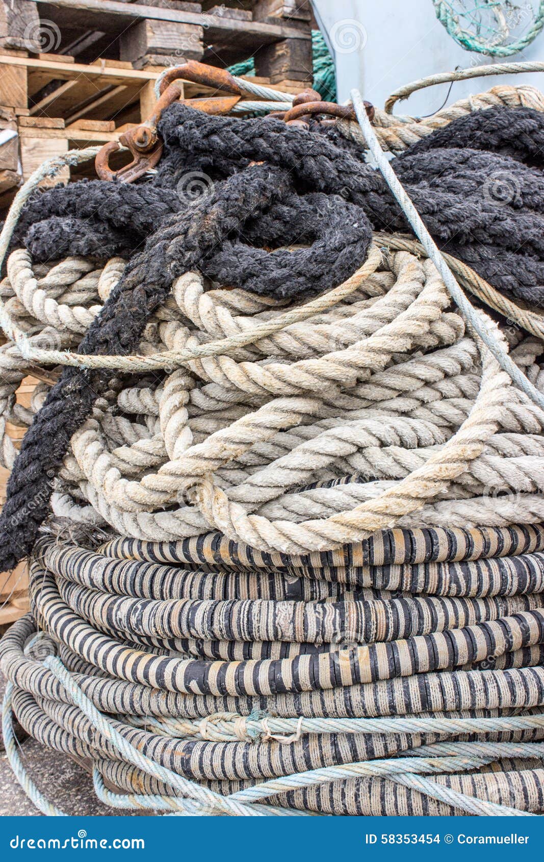 Ships ropes stock photo. Image of ship, fishing, euro - 58353454