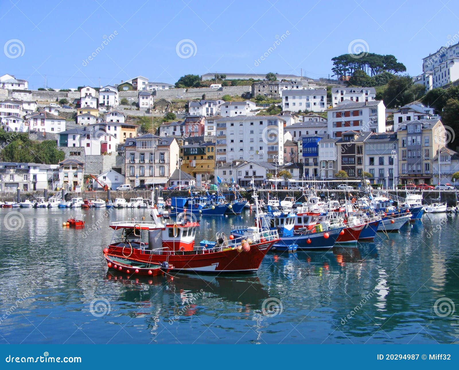 Ships in the Seaport of Luarca, Spain Stock Image - Image of spain ...