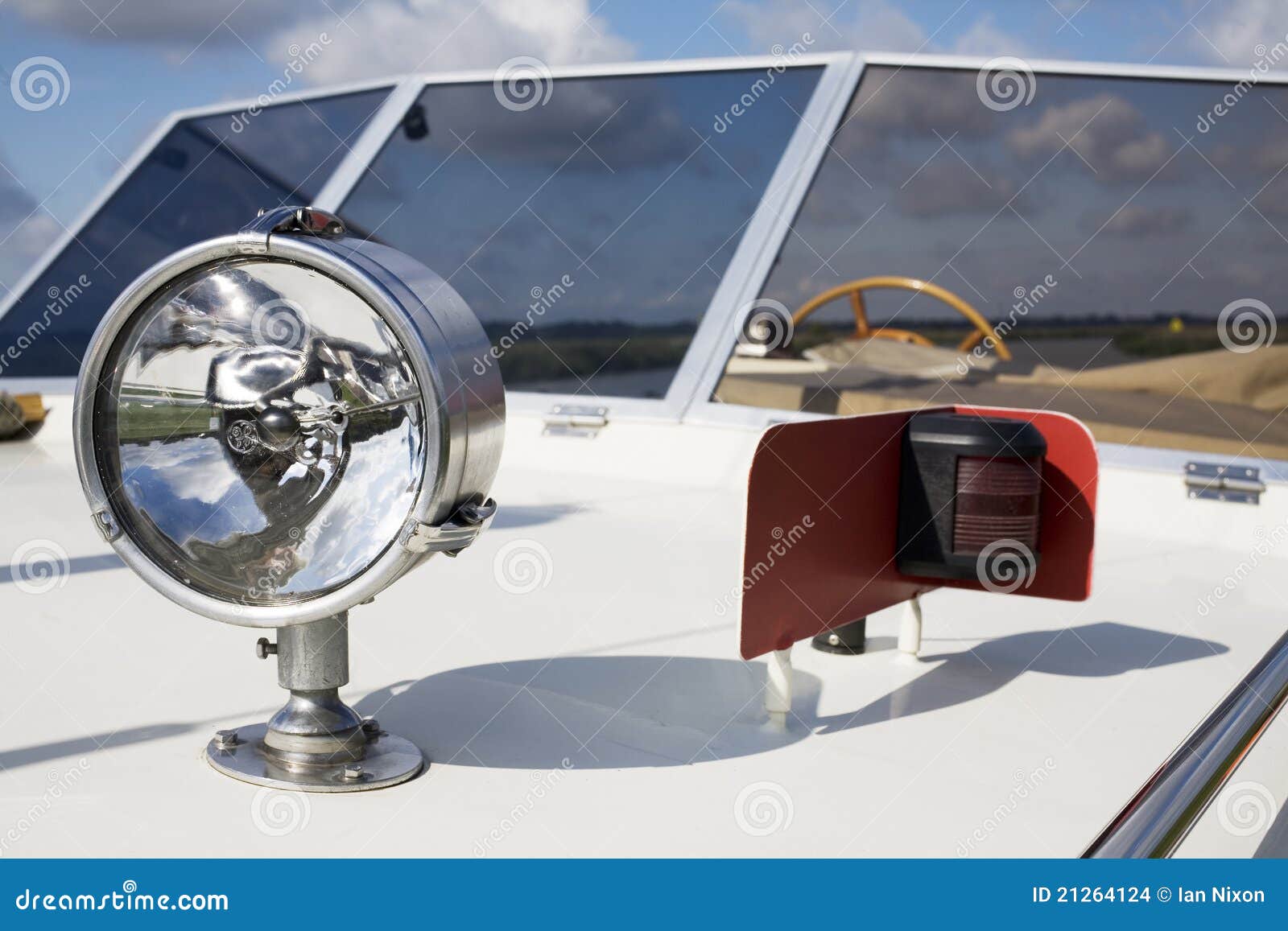 Ships searchlight stock photo. Image of horizon, safety - 21264124