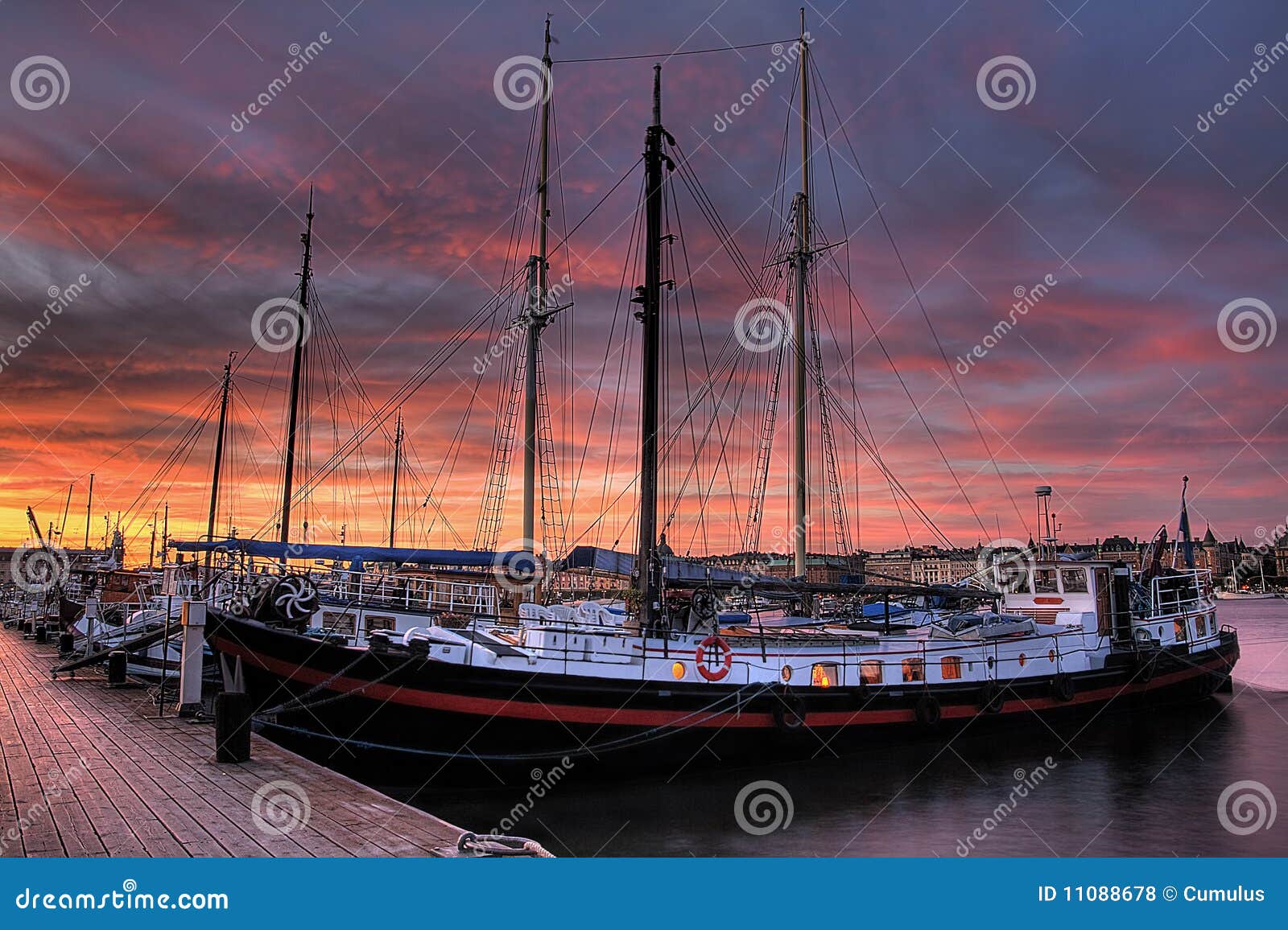Ships at sunset. stock photo. Image of moored, dusk, ocean - 11088678