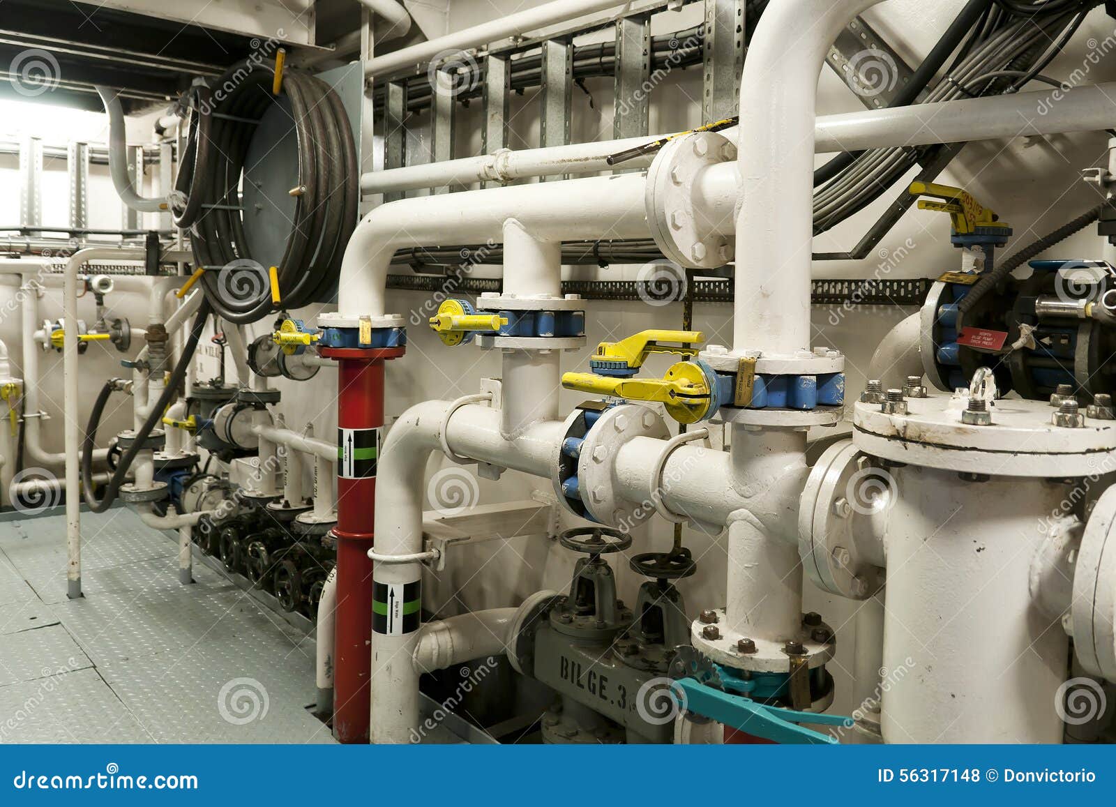 Ships Valves, Main Engine - Engineering Interior. Stock Photo - Image ...