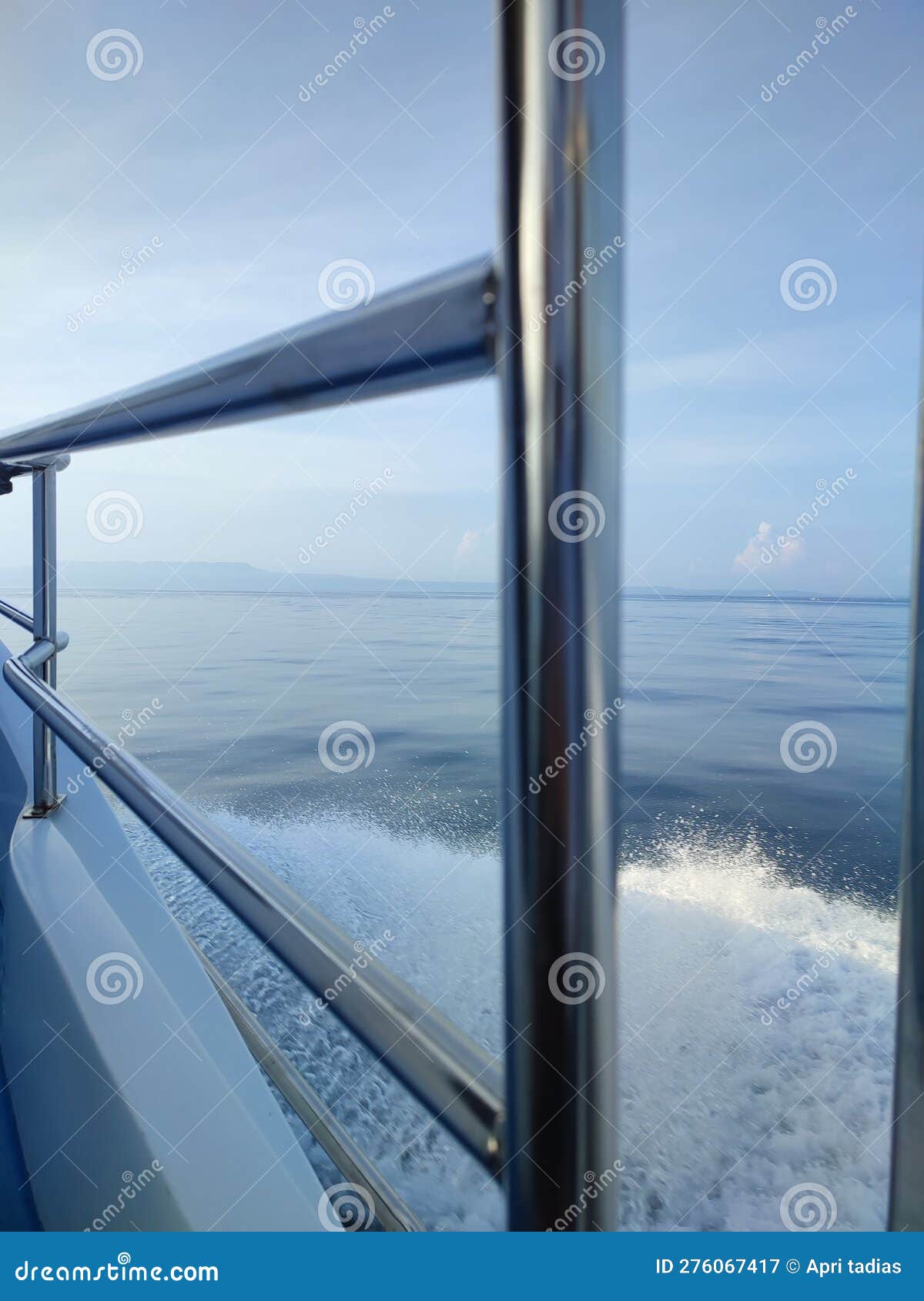 Ships and Waves from the Calm Side of the Ship Off the Ocean Stock ...