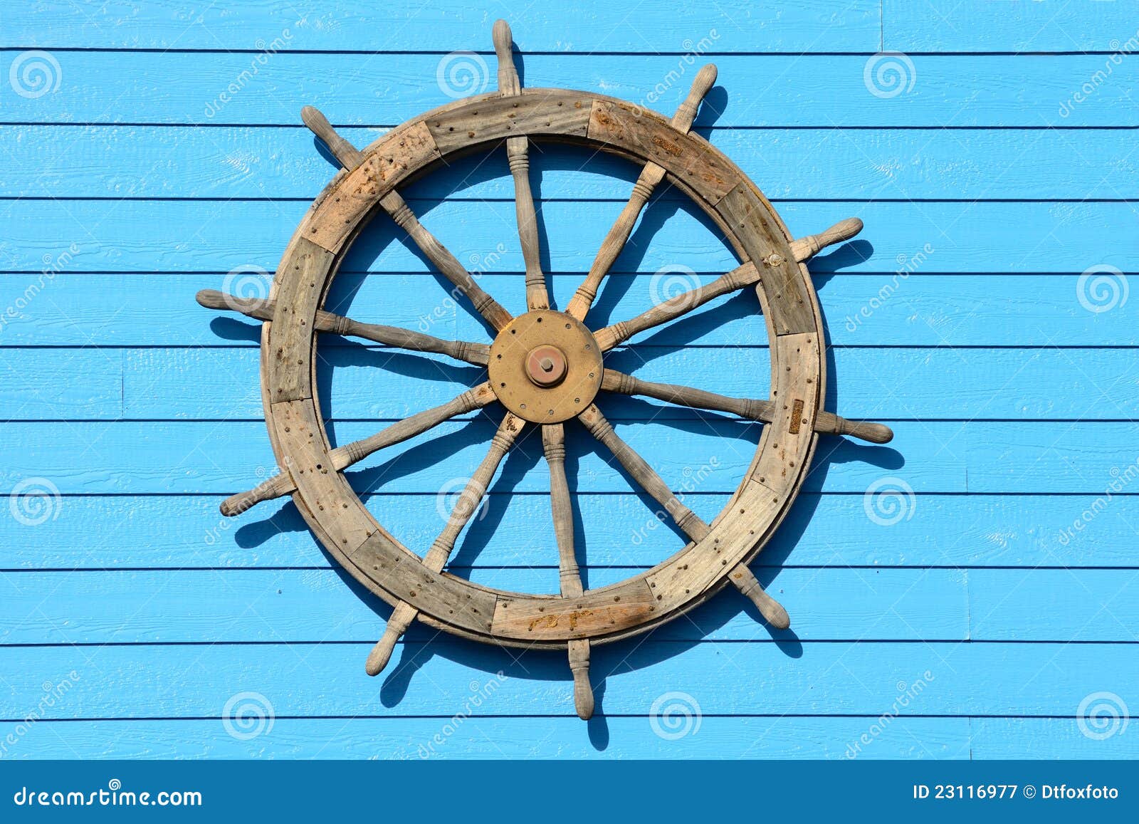 Ships Wheel stock image. Image of nautical, blue, antique - 23116977