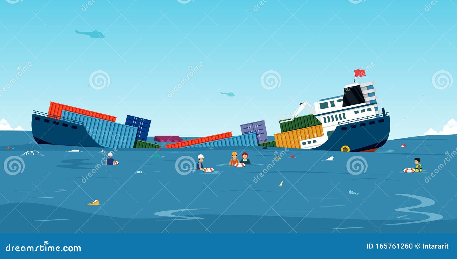 Shipwreck accident stock vector. Illustration of transport - 165761260