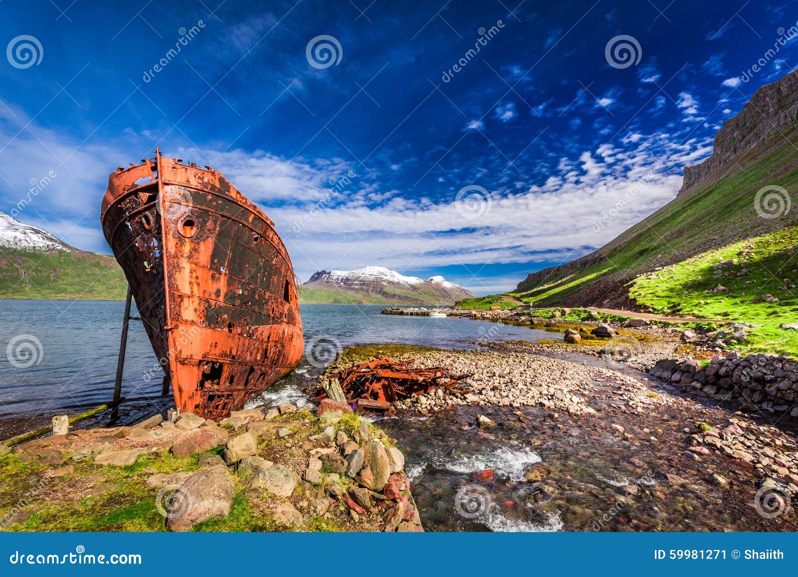 Shipwreck on the Arctic Sea, Iceland Stock Image - Image of wreck ...