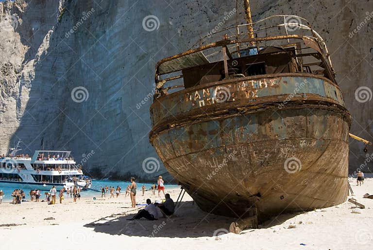 Shipwreck Bay stock image. Image of cliff, ship, onian - 3025083