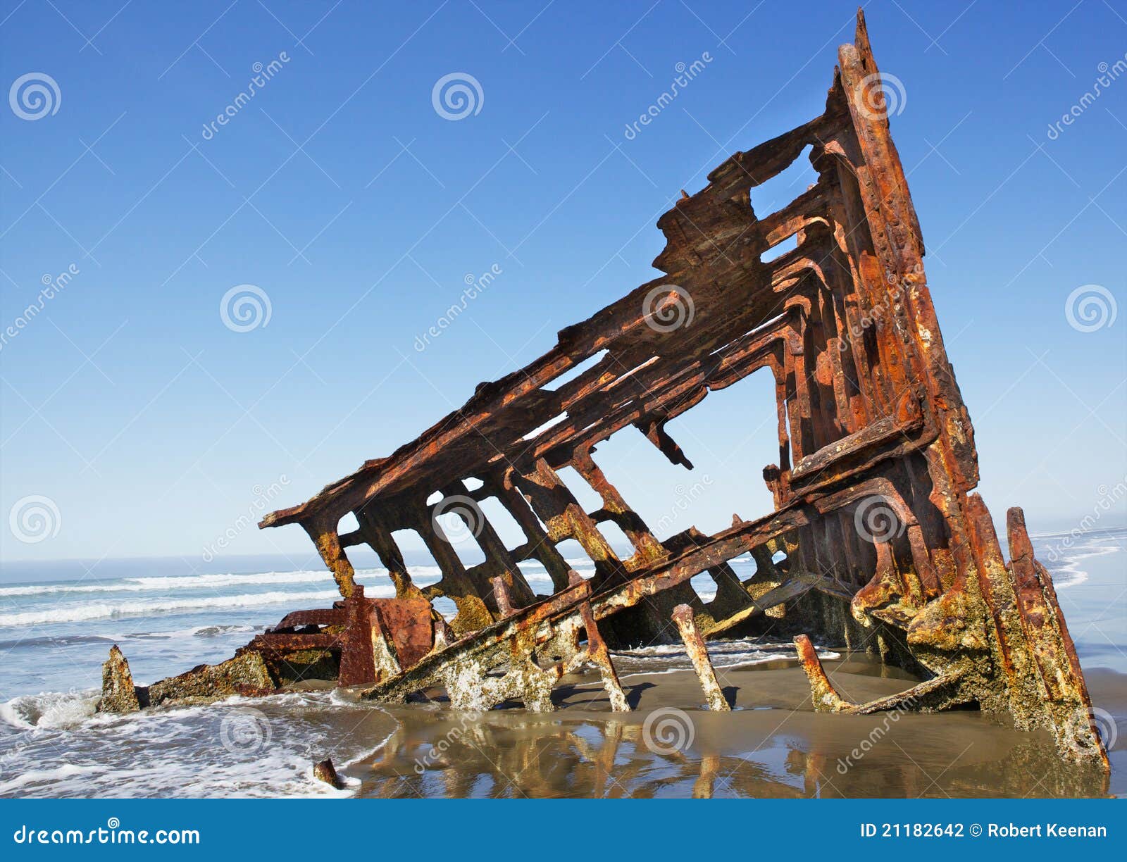 Shipwreck on a beach stock photo. Image of shore, sunken - 21182642