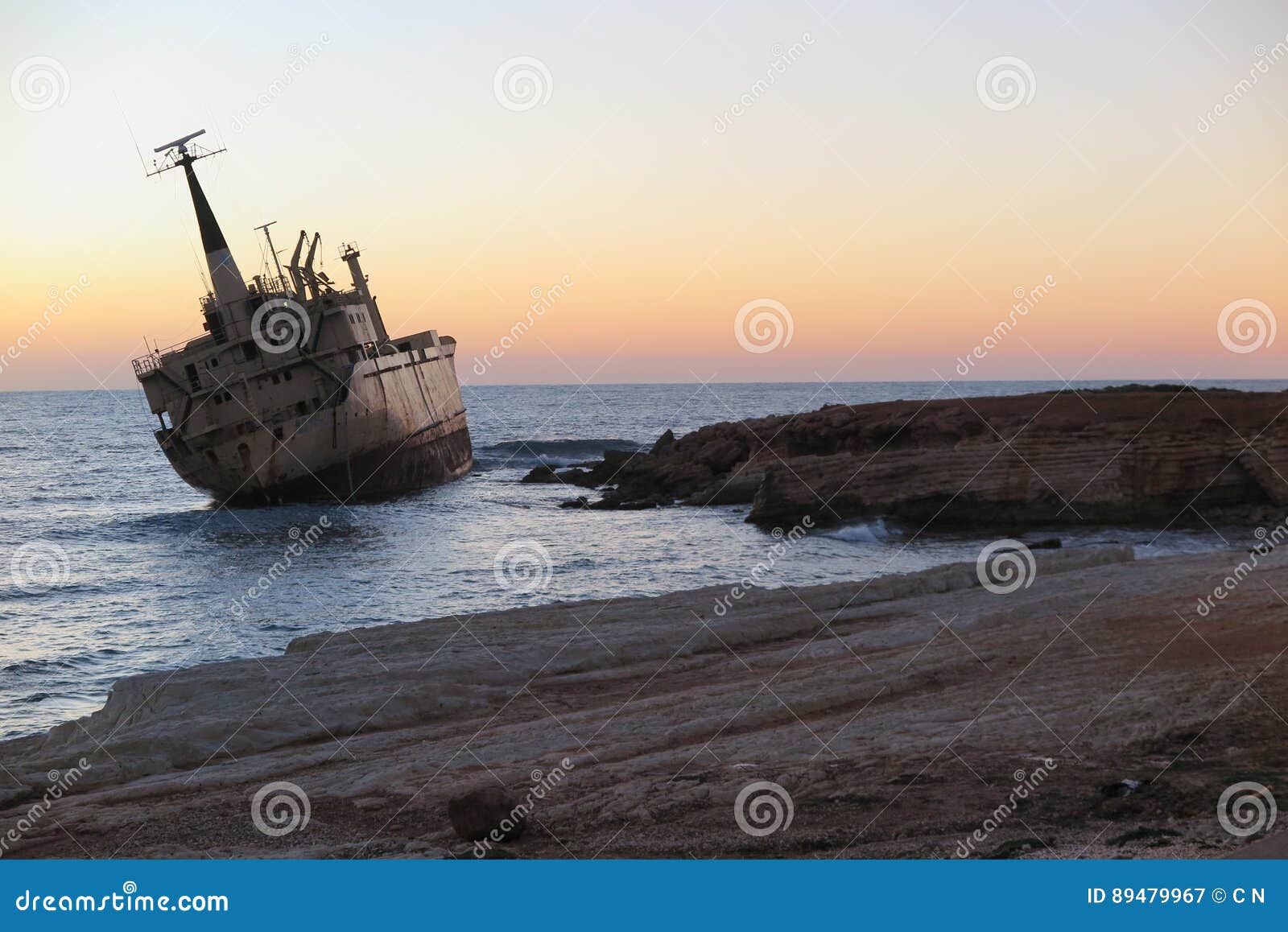 SHIPWRECK in CYPRUS editorial photography. Image of rock - 89479967