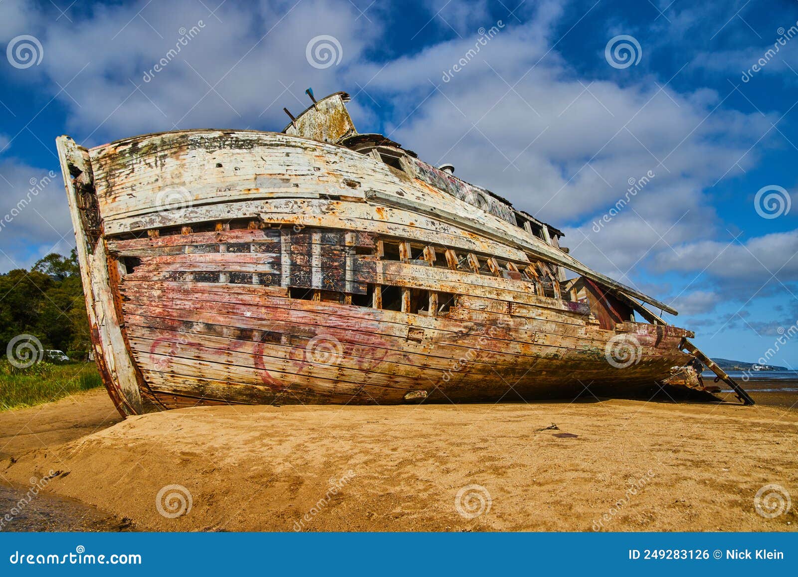 Shipwreck Falling Apart on Sandy Beaches on West Coast Stock Photo ...