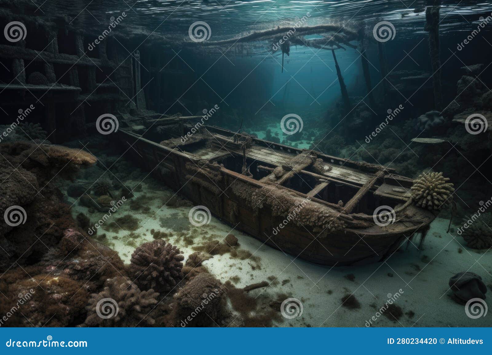 Shipwreck That Has Been Discovered And Explored, With Artifacts And ...