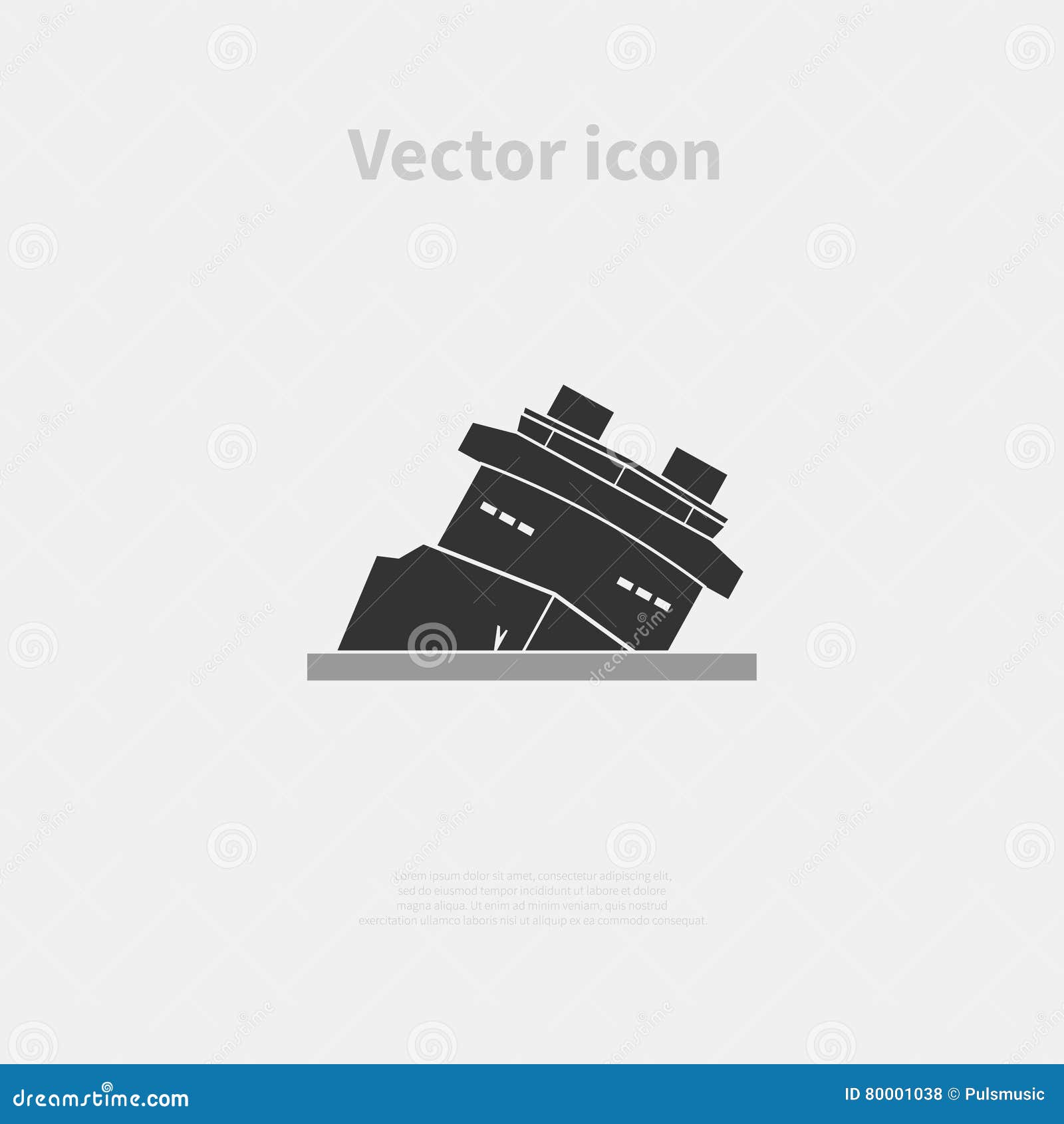 Shipwreck icon stock vector. Illustration of boat, rescue - 80001038
