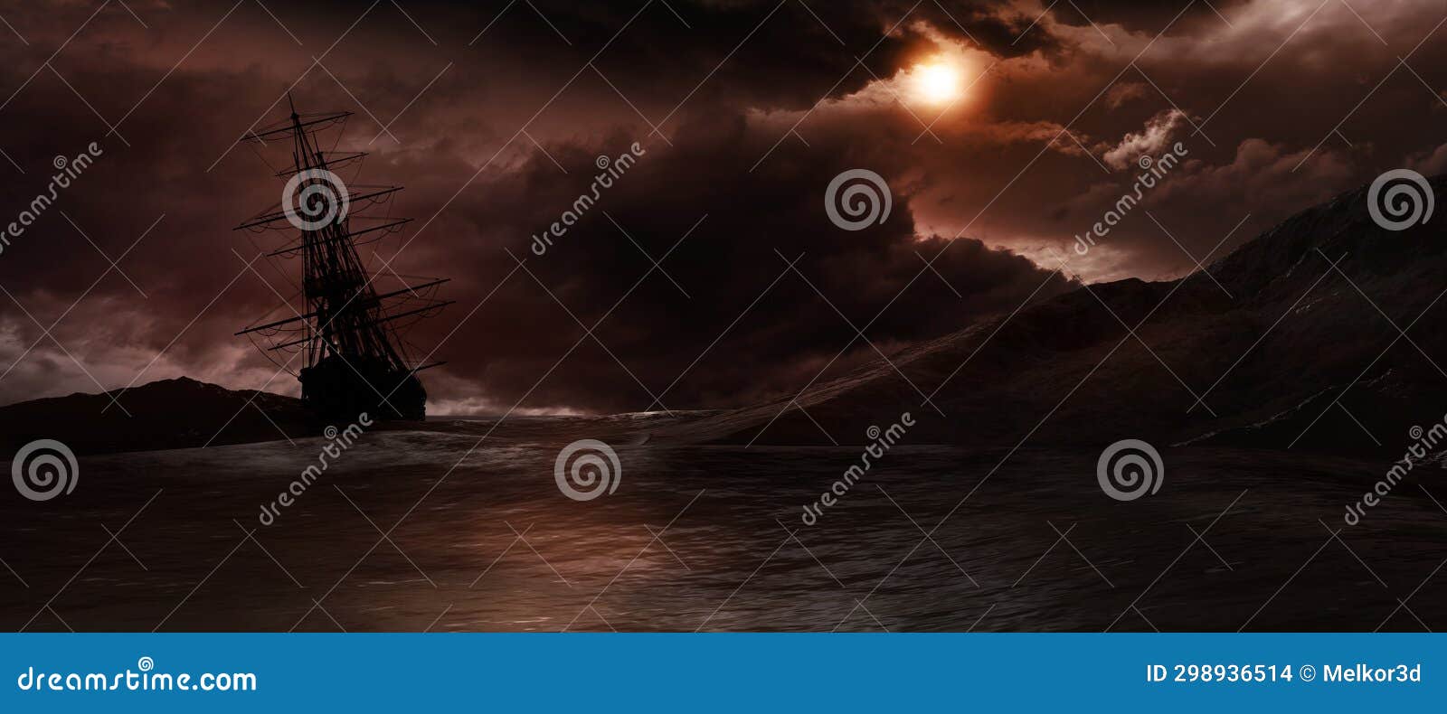 Shipwreck on the rocks stock illustration. Illustration of shipwreck ...