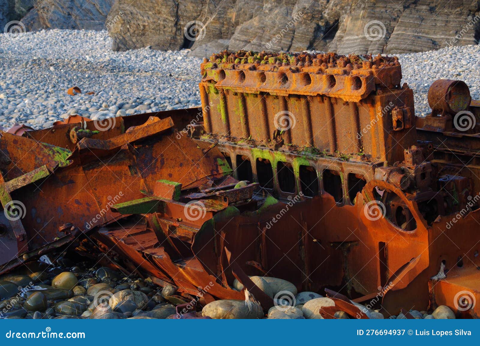 Shipwreck rusty remains stock image. Image of tugboat - 276694937