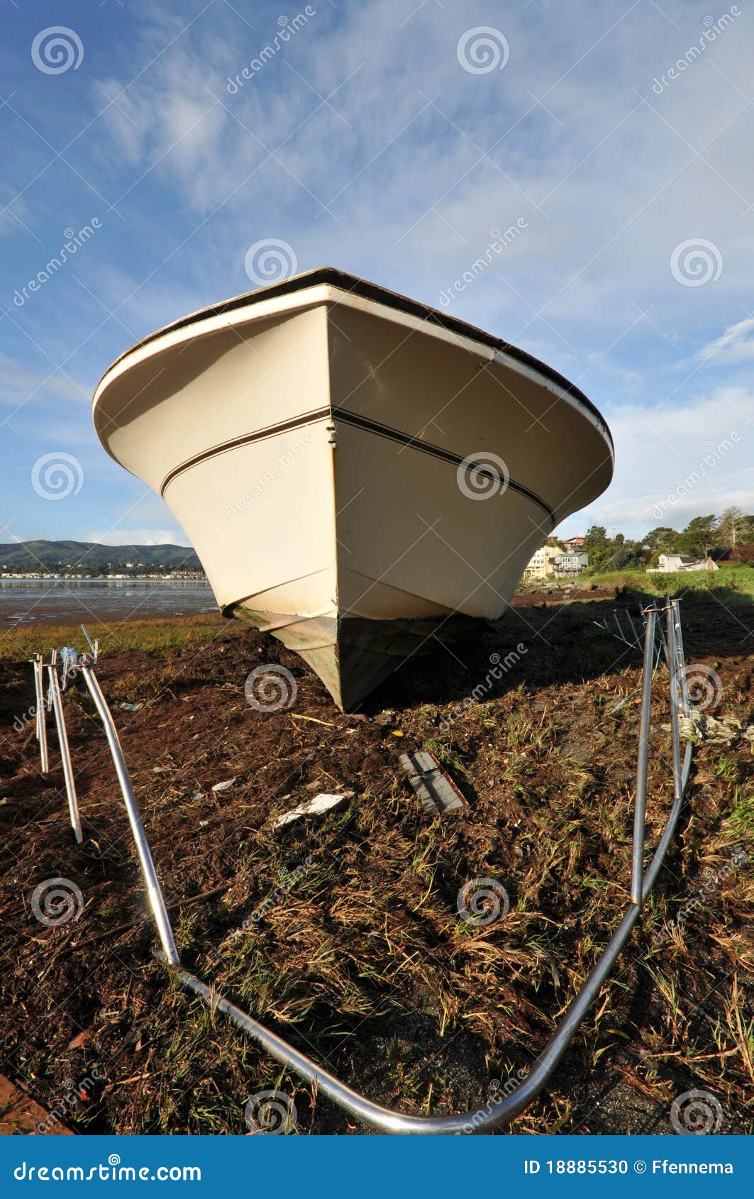 Shipwreck on Shore with Ground Underneath Boat Stock Photo - Image of ...