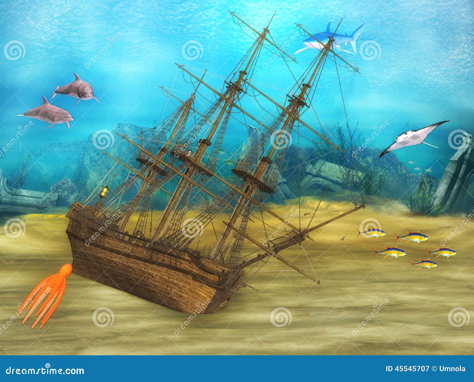 Shipwreck underwater stock illustration. Illustration of background ... Shipwreck underwater stock illustration. Illustration of background ...