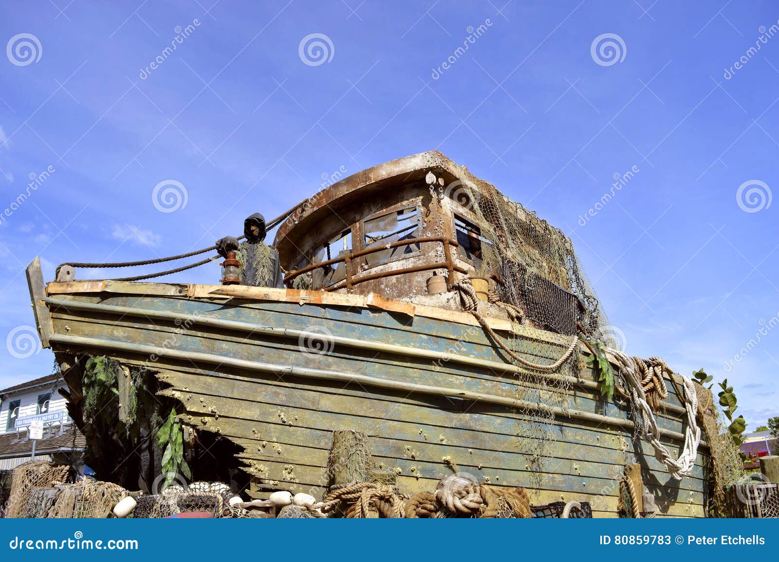 Shipwrecked Boat in a Harbour Stock Image - Image of transportation ...