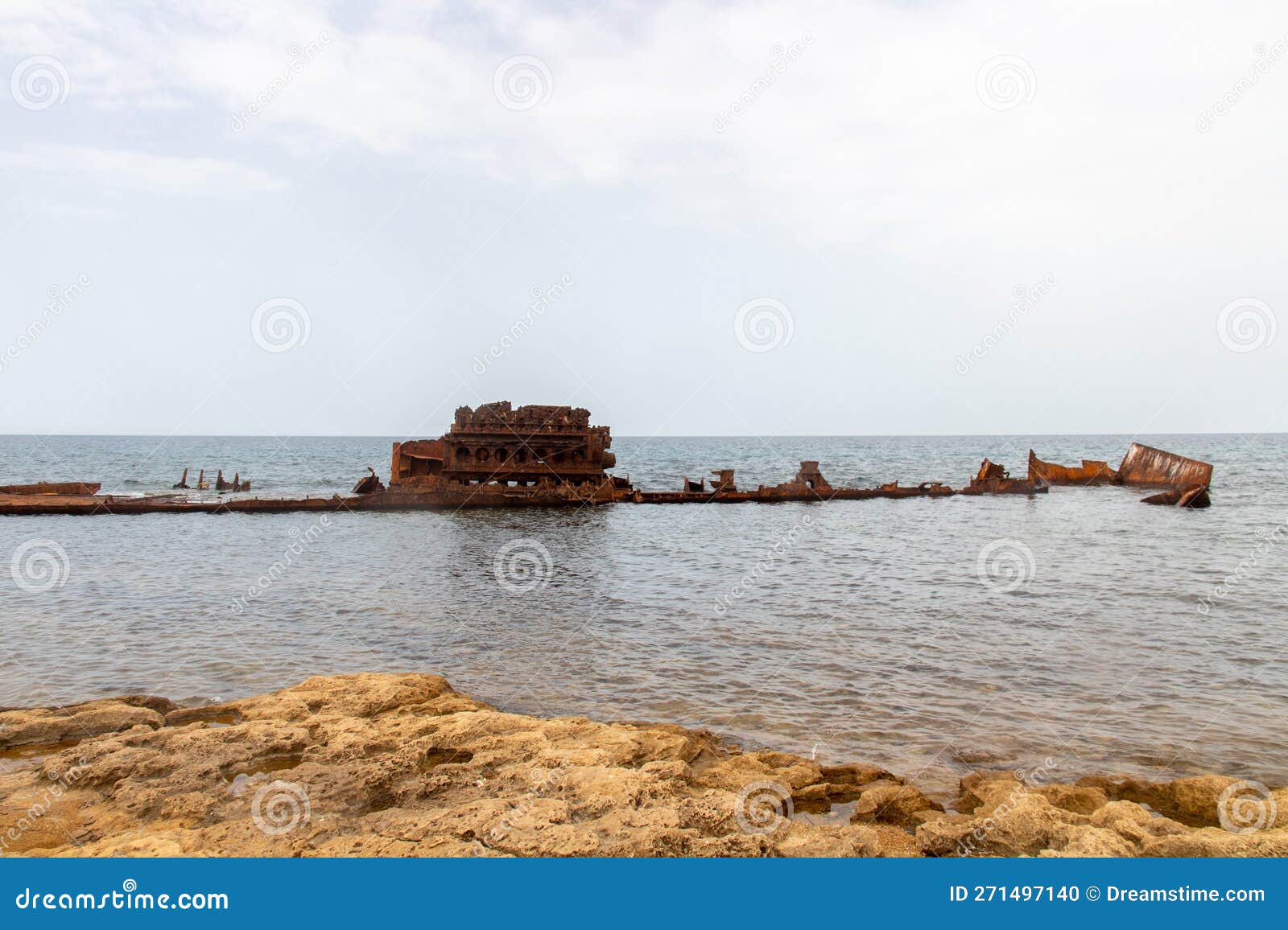 The Shipwrecked Boats of the Rimel, Bizerte, Tunisia Stock Photo ...