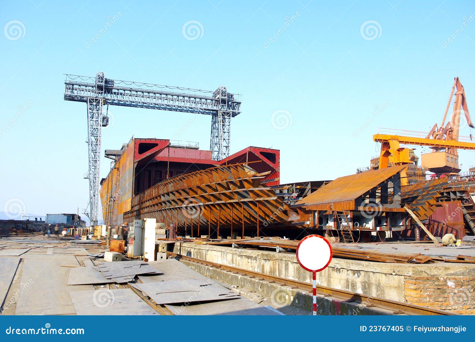 Shipyard stock image. Image of industry, blue, commercial - 23767405
