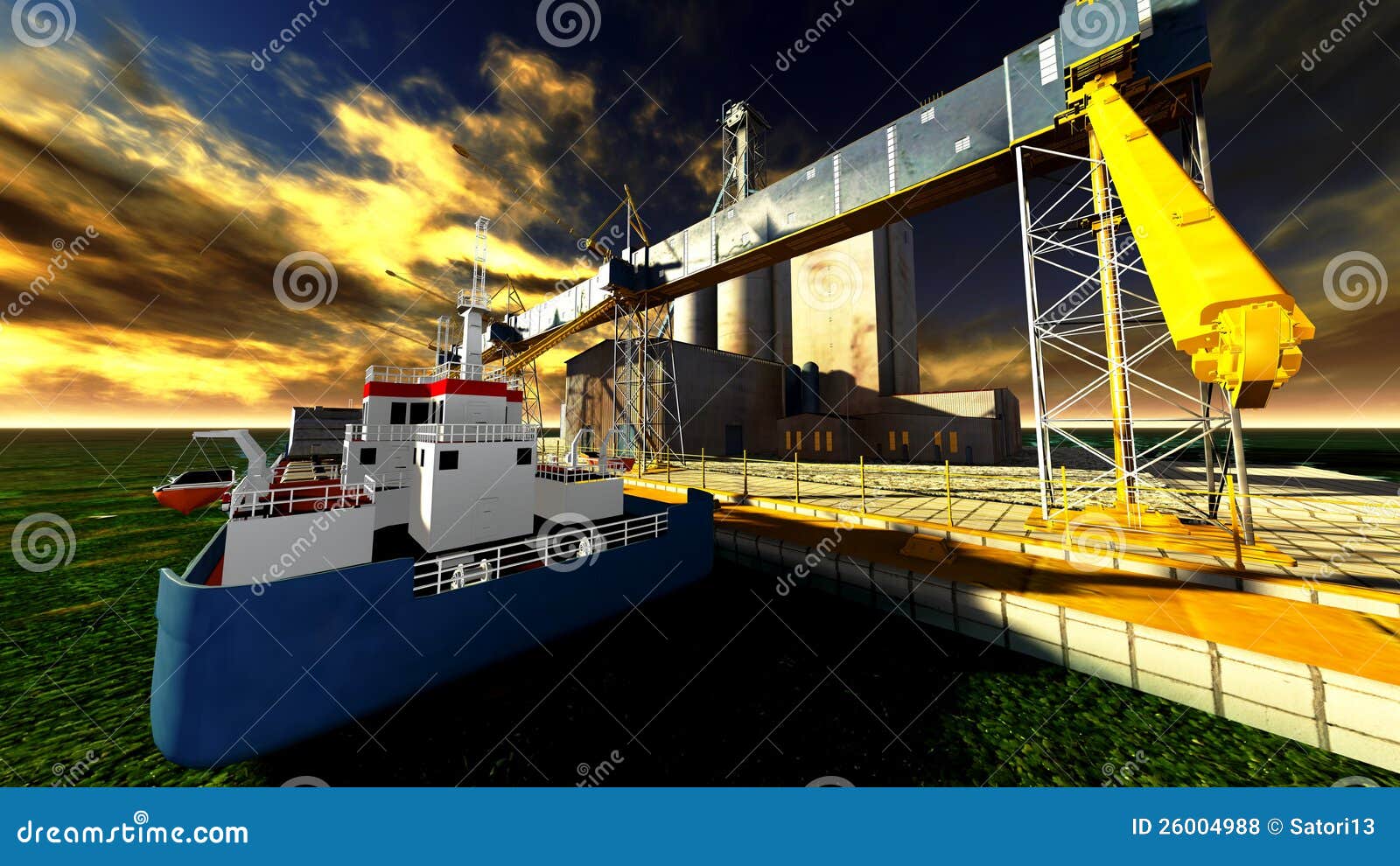 Silhouette Shipyard Vector Illustration | CartoonDealer.com #6418710