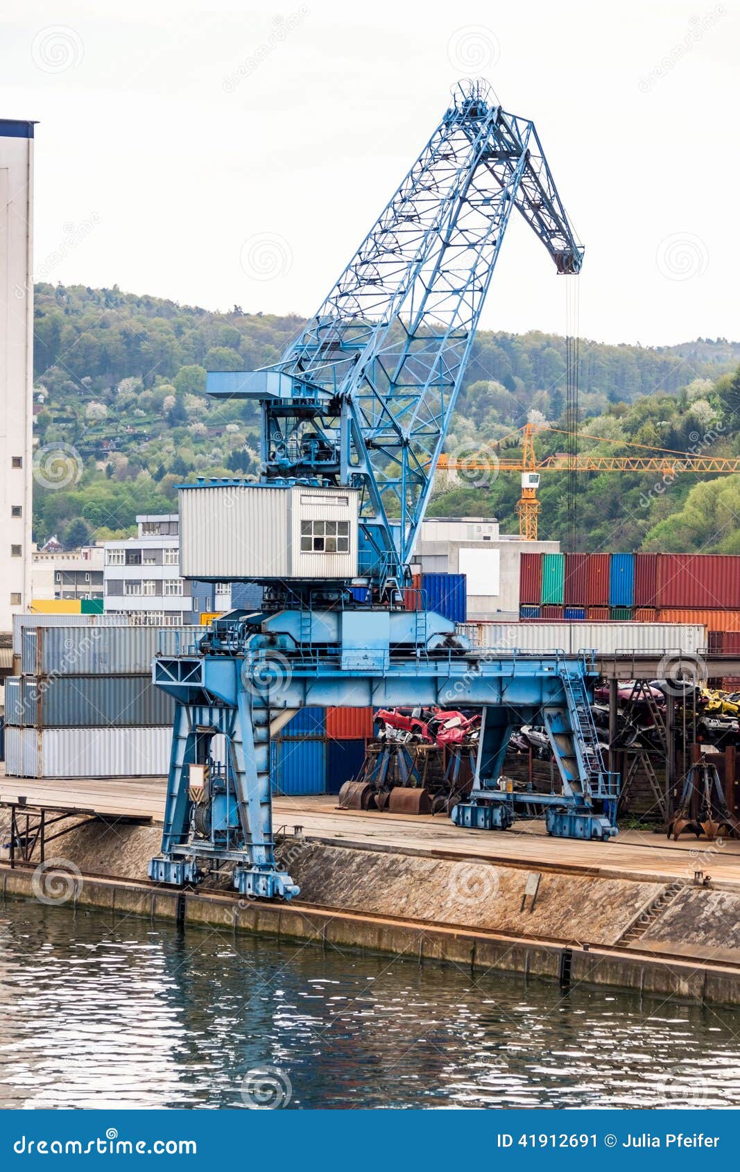 Shipyard with Containers and Cranes Stock Image - Image of depot ...