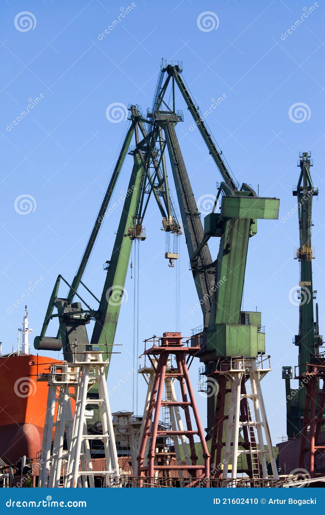 Shipyard Cranes stock photo. Image of dock, derrick, build - 21602410