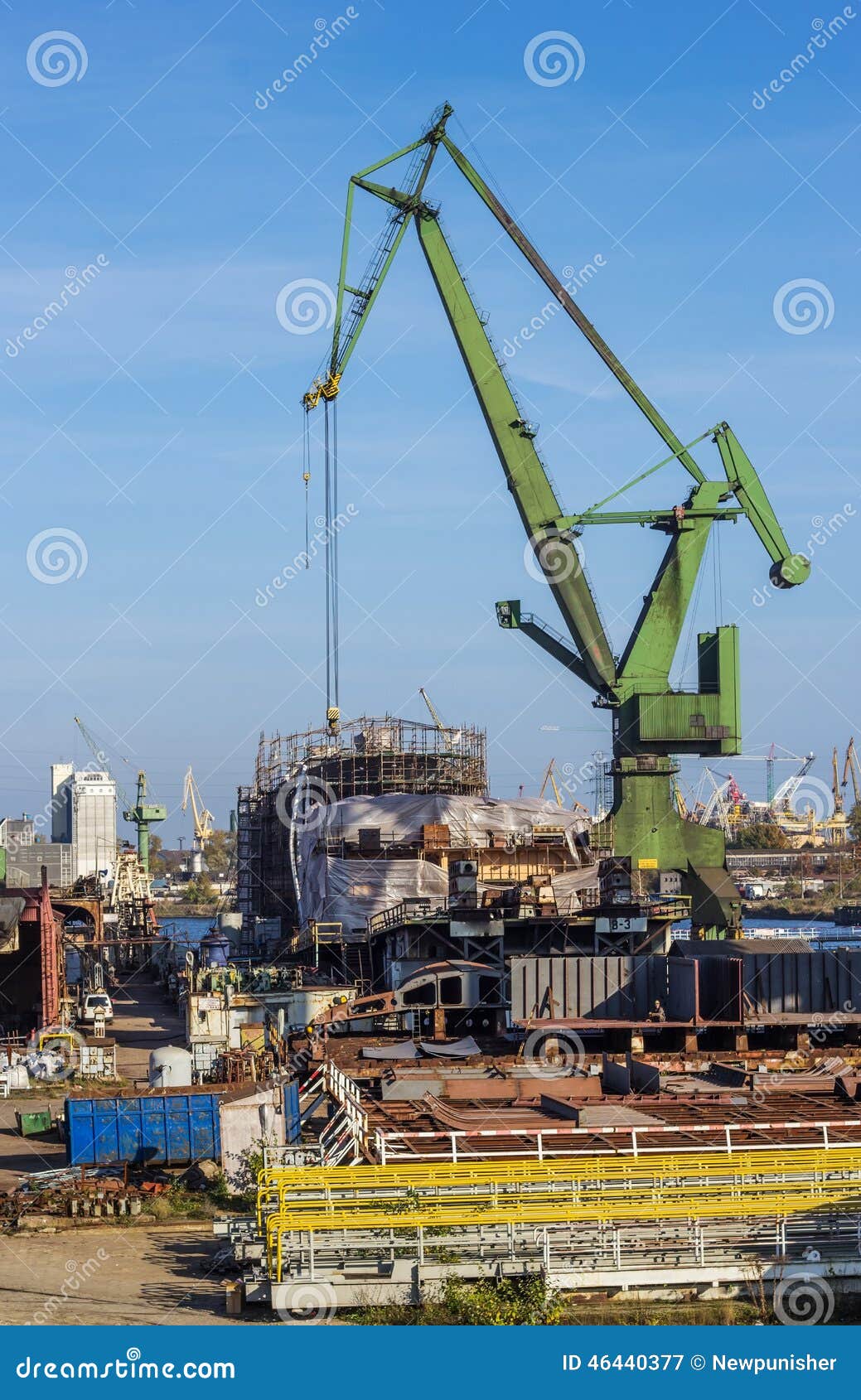 The shipyard cranes stock image. Image of harbor, quay - 46440377