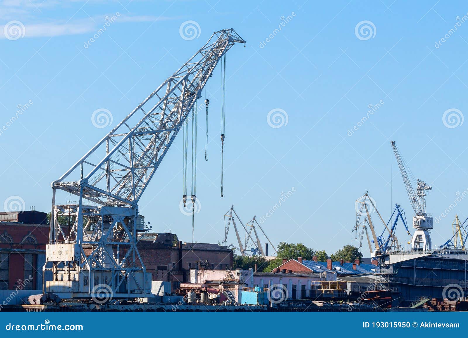 Shipyard cranes stock photo. Image of port, cargo, repair - 193015950