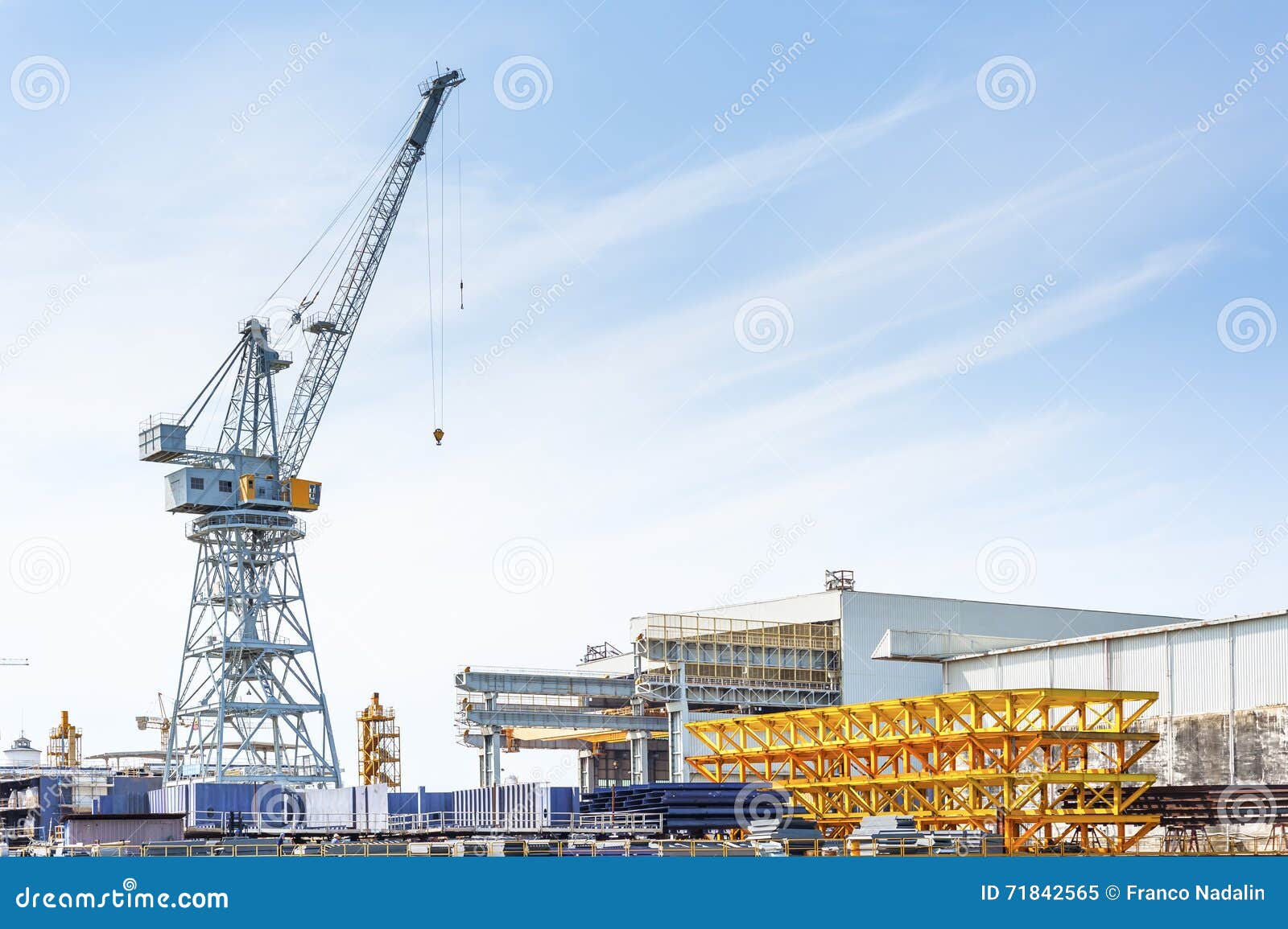 Shipyard of Fincantieri, Working To Build a New Ship . Stock Image ...