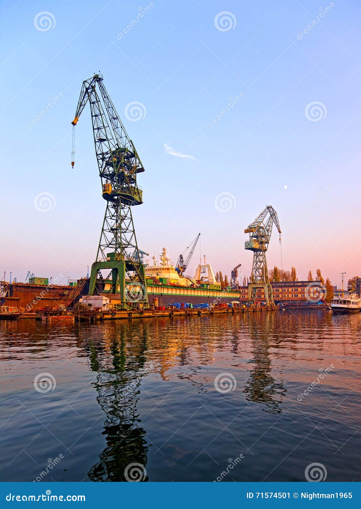 Shipyard - industrial area stock image. Image of maritime - 71574501