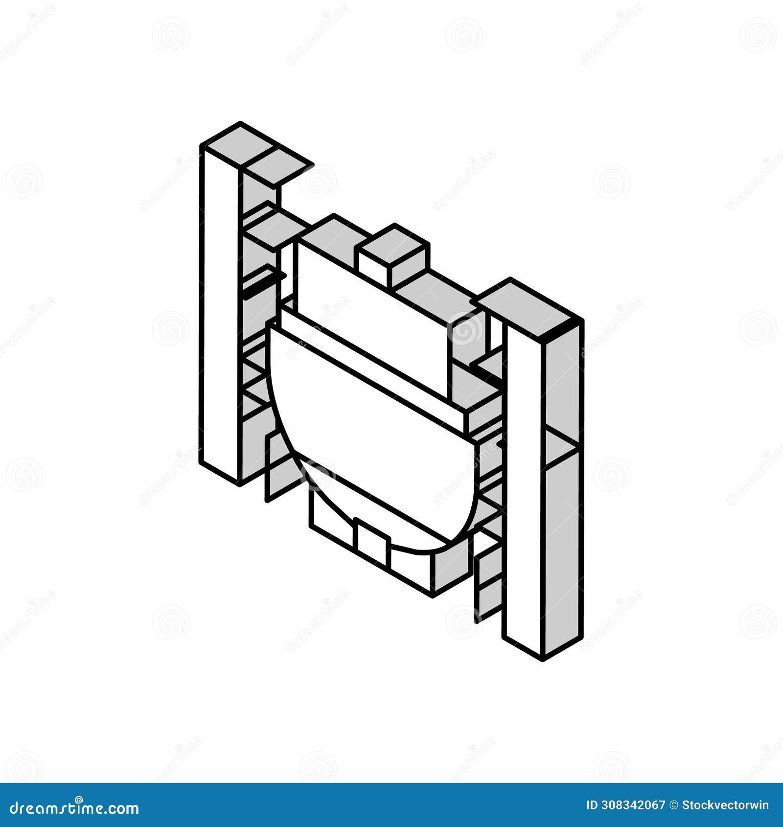 Shipyard Manufacturing Process Isometric Icon Vector Illustration Stock ...
