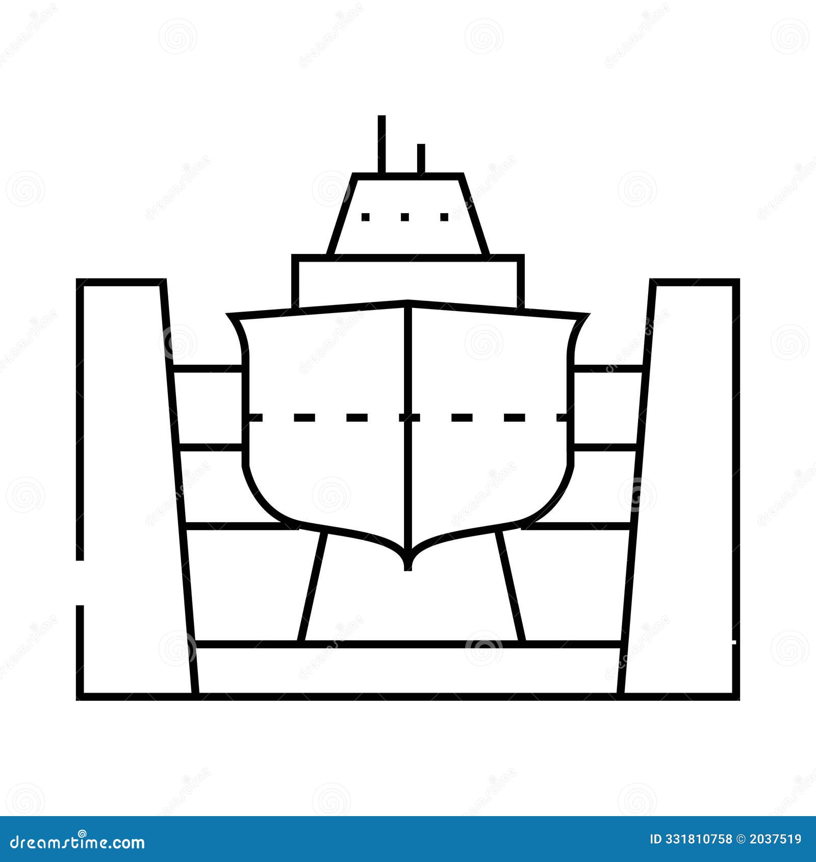Shipyard Manufacturing Process Line Icon Vector Illustration Stock ...