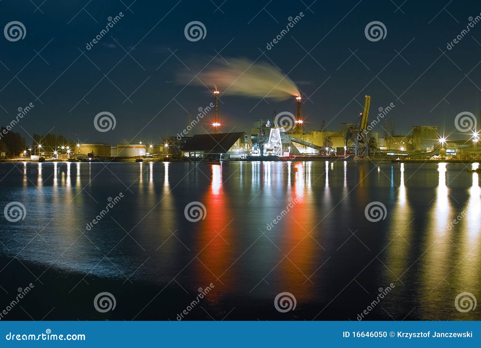 Shipyard at night stock photo. Image of bulk, container - 16646050