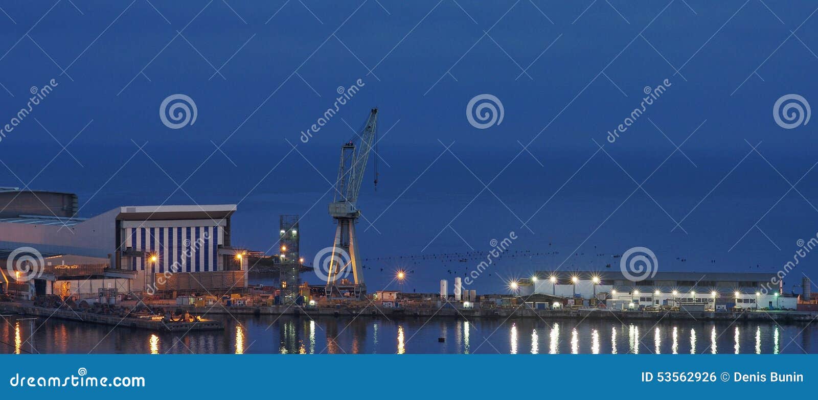Shipyard in the night stock photo. Image of port, freight - 53562926
