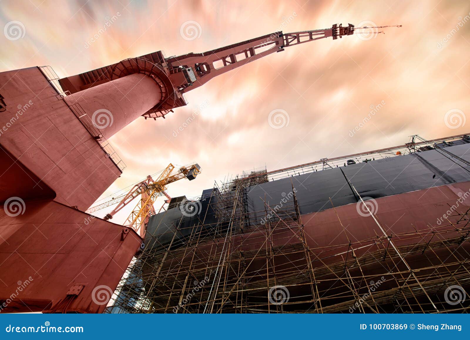 Shipyard production scene stock image. Image of vessel - 100703869