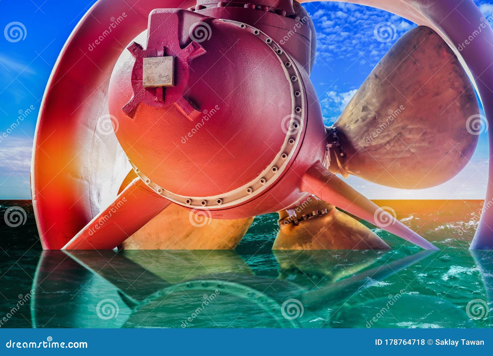 Propeller Close Up in Blue Sea Stock Photo - Image of giant, nautical ...